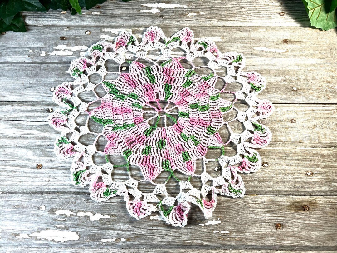 Vintage Crochet Doile, Hand Crocheted Doily, Table Centerpiece ...