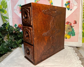Set of 6 Wood Sewing Machine Drawers in Frames , Decorative Raised ...