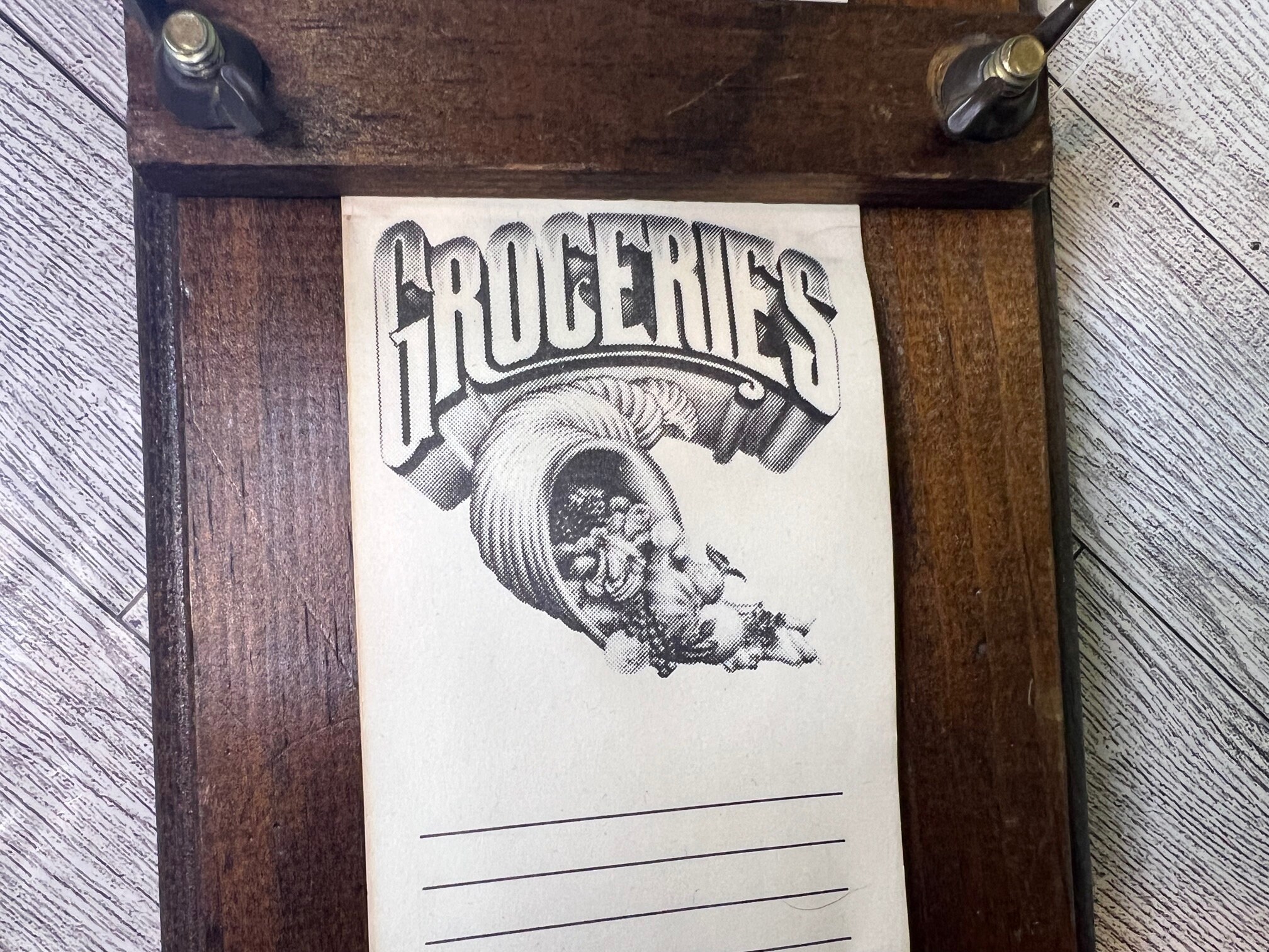 Vintage Kitchen Grocery List, Wood Wall Hanging Notepad, Distressed ...