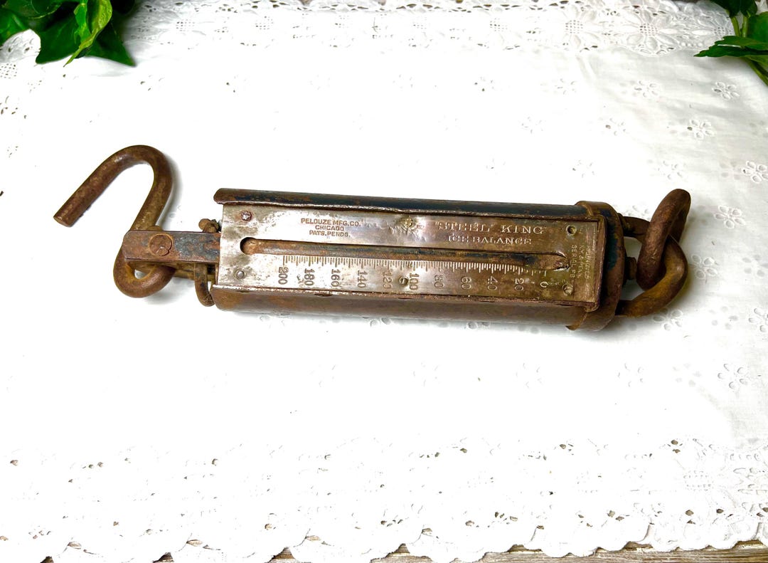 Antique Steel King Ice Balance Scale 200 Lb., Pelouze Mfg., Advertising ...