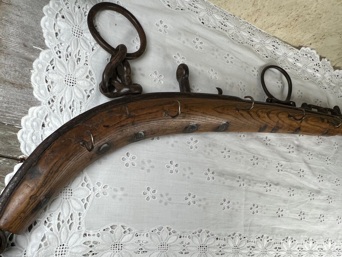 Antique 25 Horse Hames Key Holder Hanger Hooks, Wood and Cast Iron ...