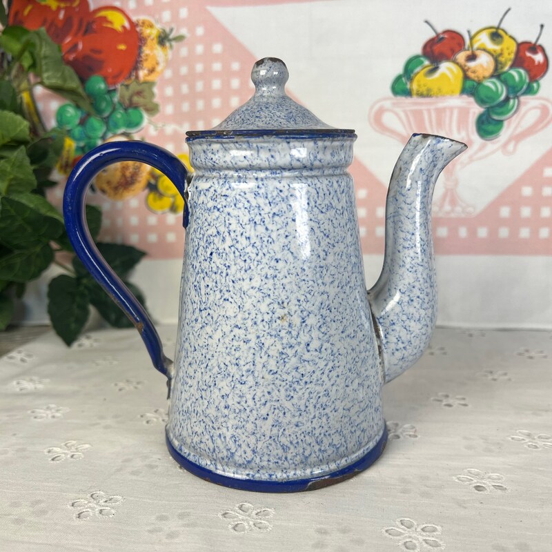 Blue Enamel Teapot - Etsy