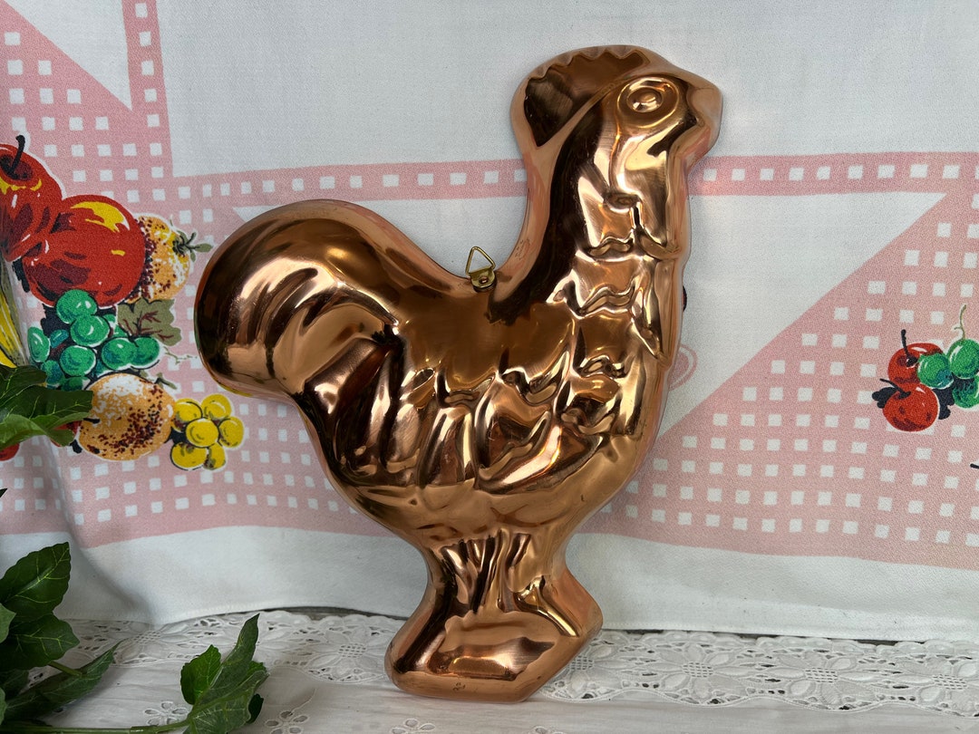 Vintage Rooster Copper Mold, Wall Hanging Decor, French Country Cottage ...