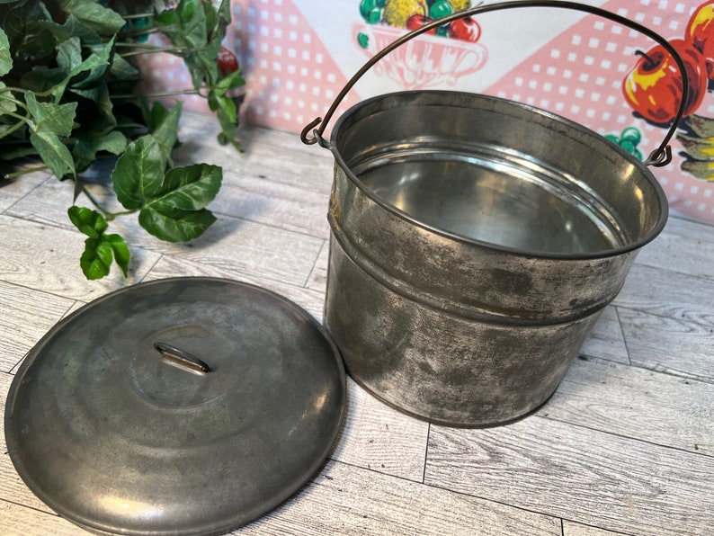 Vintage Tin Beer Bucket, Berry Bucket, Lunch Pail, Coal Miners Lunch ...