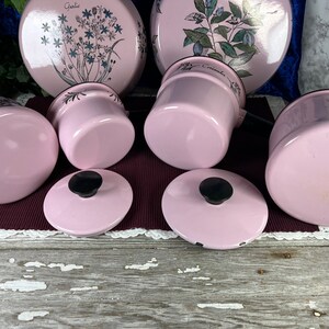 Vintage 1960s Pink Enamelware, Hand Painted Dela-ware by Delano Studios ...