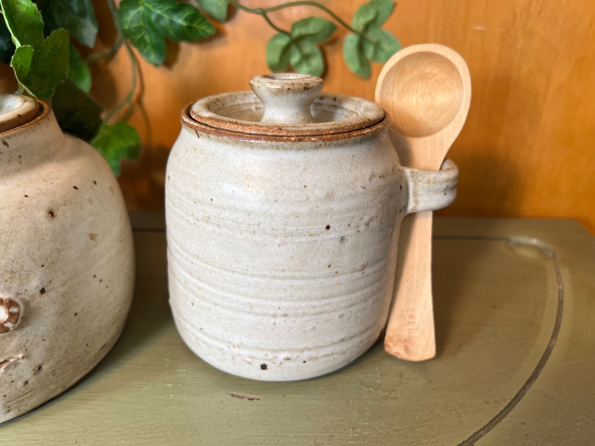 Charming Vintage Pottery Lidded Jars, Choose From Honey Pot or Sugar ...