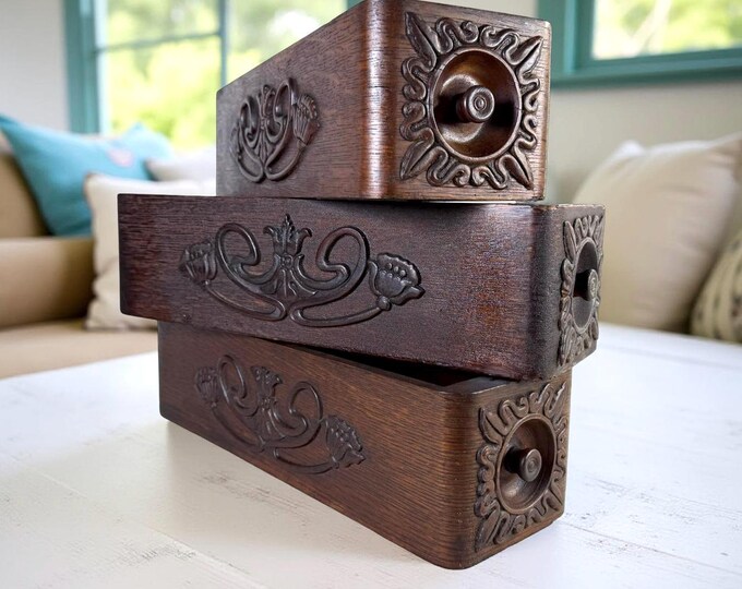 Antique Wood Sewing Machine Drawer: Rustic Storage Box Farmhouse Decor ...