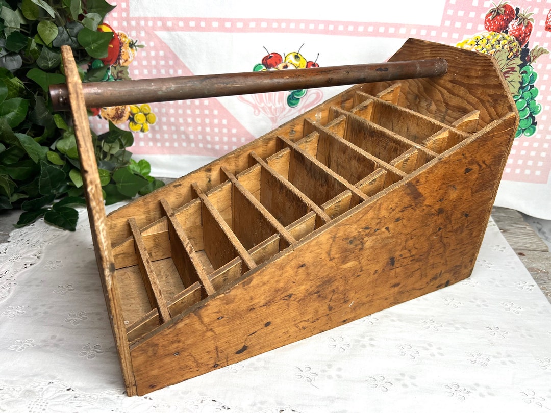 Vintage Wood Tool Box, Handmade Toolbox Tote Organizer, Decorative ...
