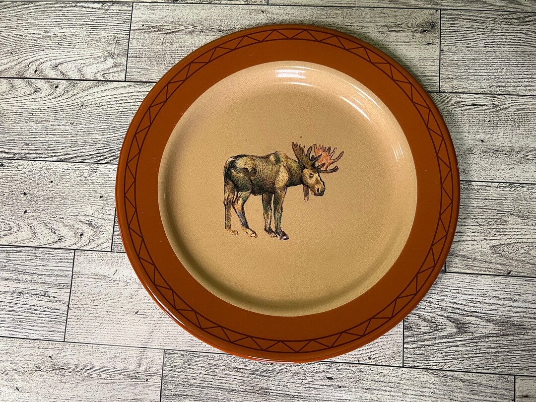 Vintage Rustic Enamel Moose Plate by Marble Canyon Western - Etsy