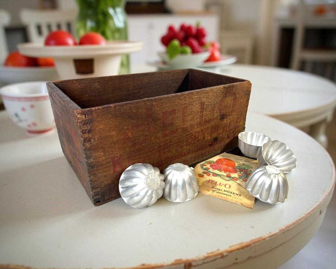 Antique 1920s Jello Shipping Crate, Molds, Recipe Book, Rustic ...