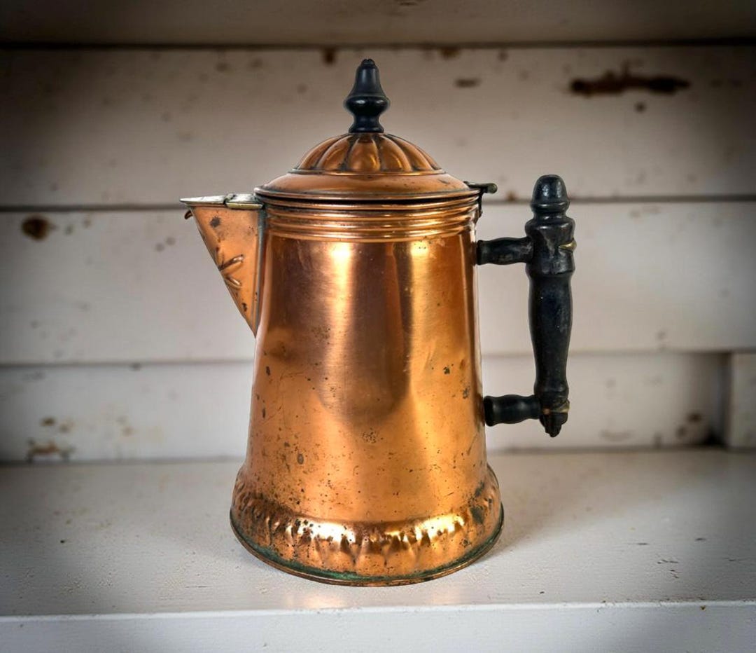 Antique Copper Coffee Pot: Rome Manufacturing, French Country Kitchen ...