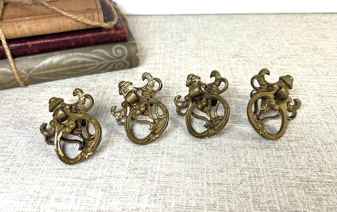 Antique Brass Drop Handles, Set of 4: Architectural Salvage Hardware - Etsy