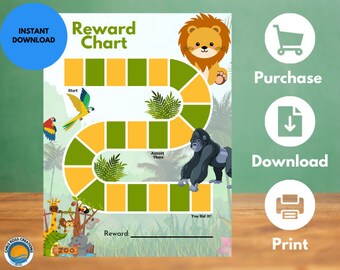 Kids Reward Chart | Printable Behavior Chart | Daily Chore Chart | Kids ...
