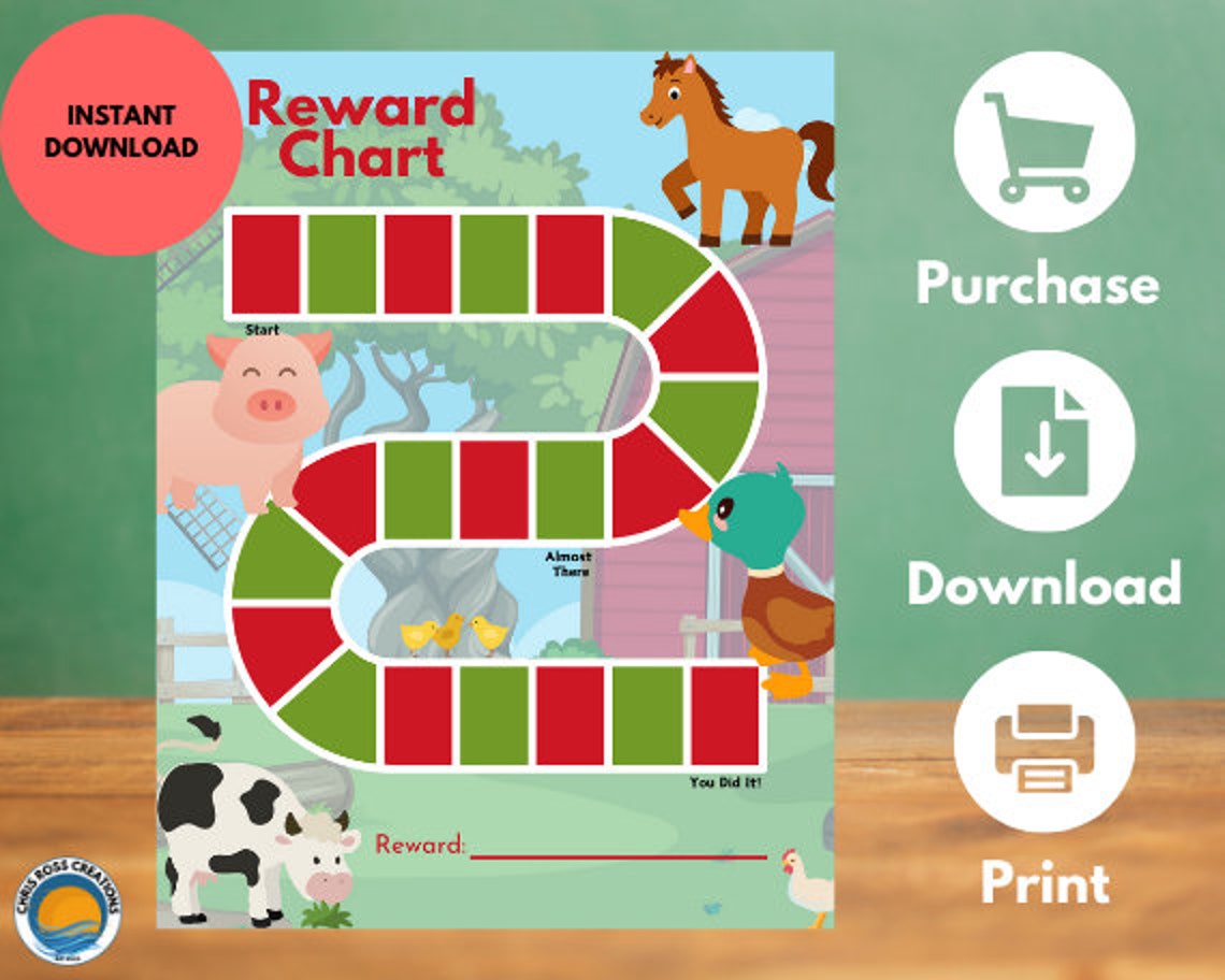 Kids Reward Chart | Printable Behavior Chart | Daily Chore Chart | Kids ...