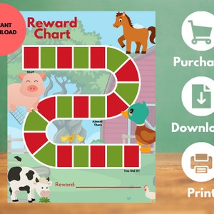 Kids Reward Chart | Printable Behavior Chart | Daily Chore Chart | Kids ...