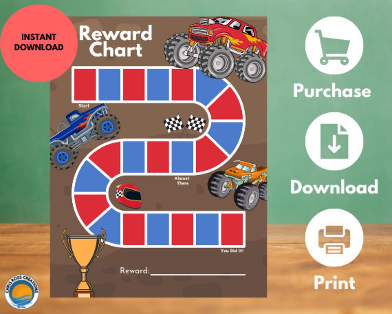 Kids Reward Chart | Printable Behavior Chart | Daily Chore Chart | Kids ...