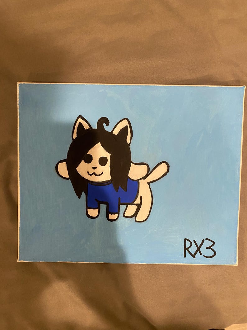 Undertale Temmie Monster 8 X 10 Canvas Painting One of a Kind Fanart ...