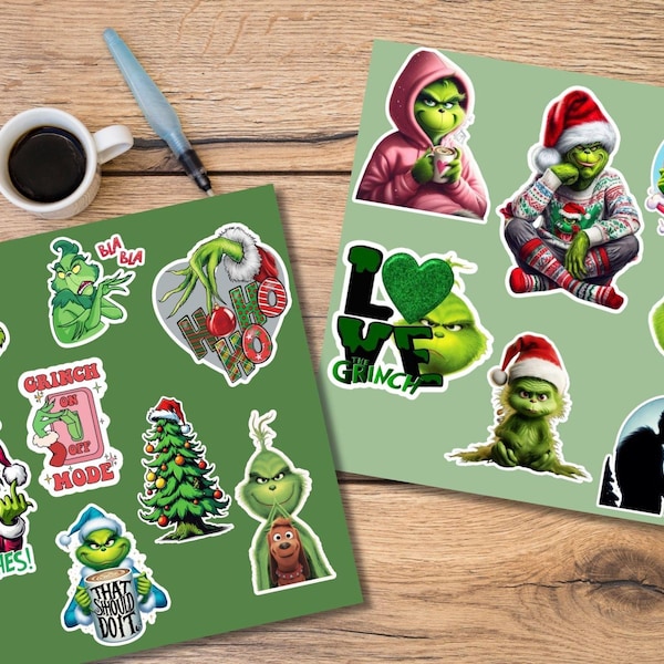 The Grinch Stickers - Etsy