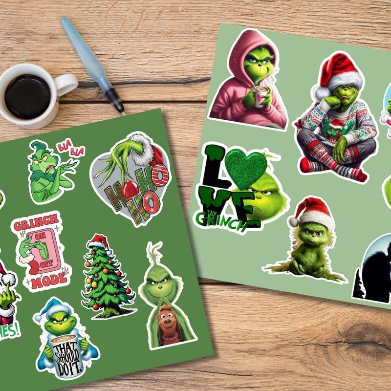 The Grinch Stickers - Etsy
