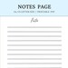 Minimalist Lined Notes Page Printable, Note Template, Journal Writing ...