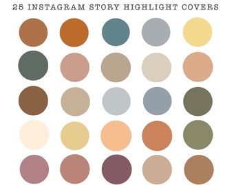 16 Instagram Highlight Covers, Solid Neon Colors, Bright Tones ...