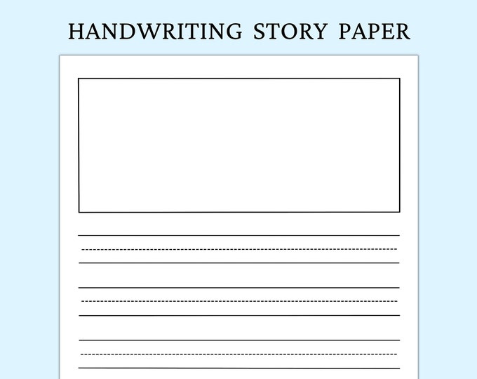 Handwriting Story Practice Paper Printable, Kids Draw Write Sheet ...