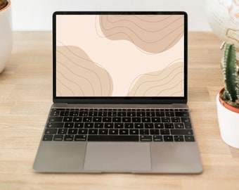 8 Neutral Aesthetic Laptop Wallpaper, Warm Tones MacBook Background ...