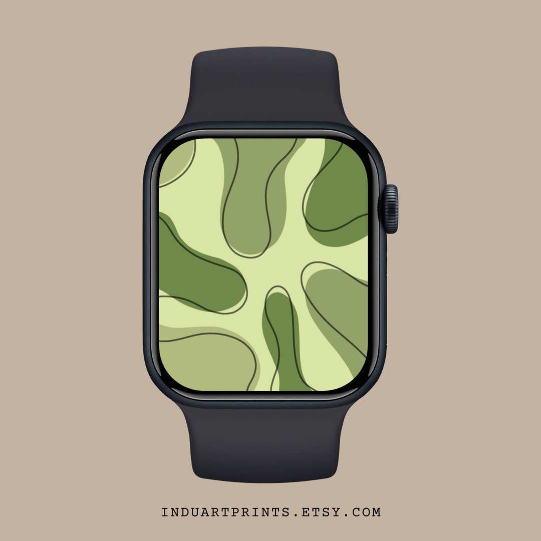 Abstract Green Apple Watch Wallpaper, Colorful Smartwatch Backgrounds ...
