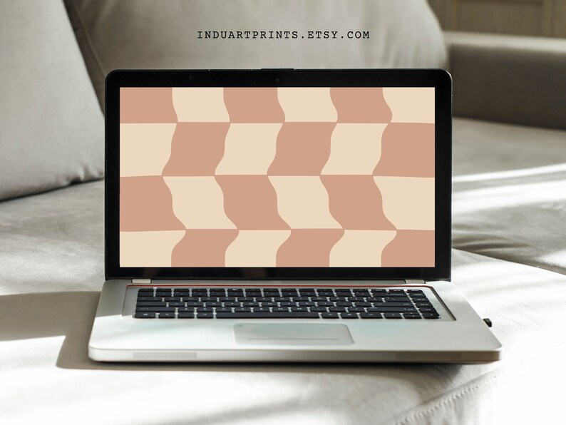 Checkered Laptop Wallpaper, Neutral MacBook Backgrounds, Modern ...