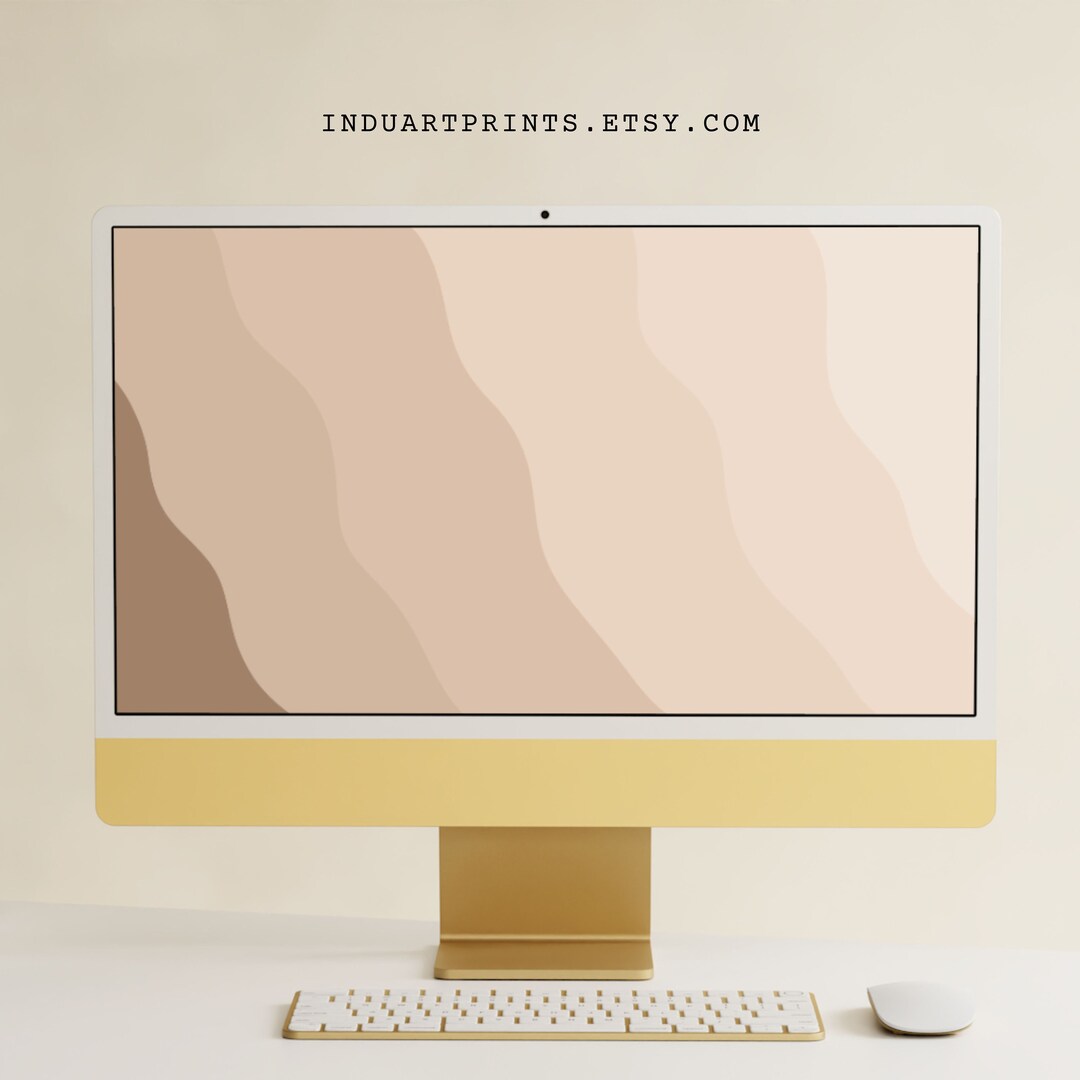 Boho Abstarct Desktop Wallpaper, Modern Minimalist Backgrounds, Neutral ...