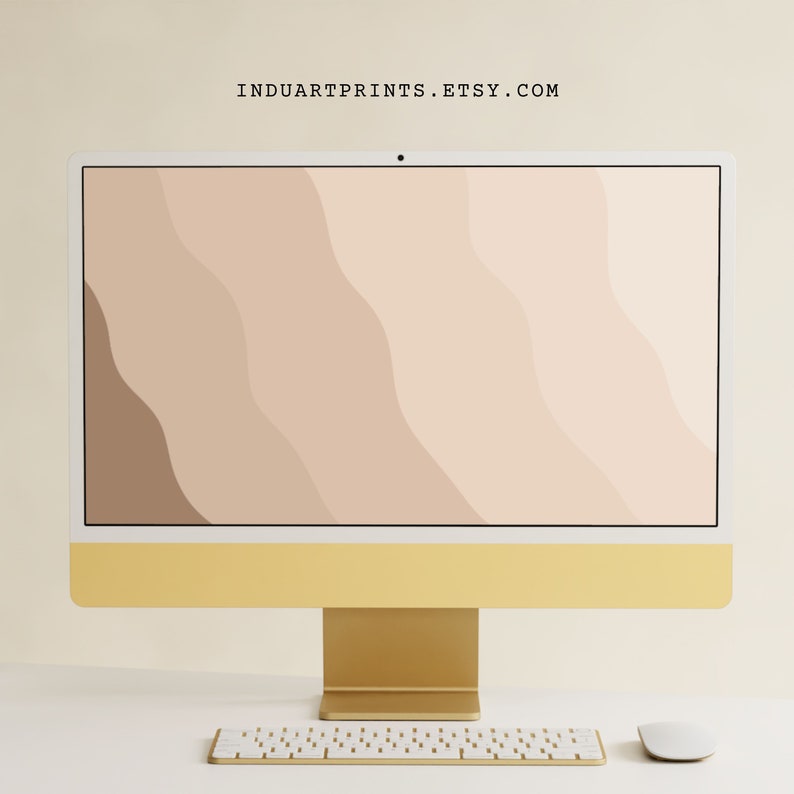 Boho Abstarct Desktop Wallpaper, Modern Minimalist Backgrounds, Neutral ...