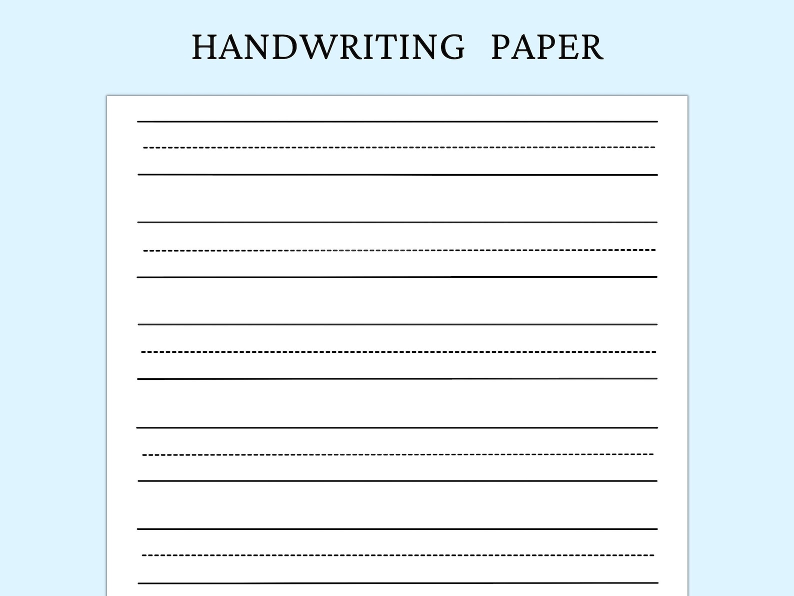 Handwriting Practice Paper Printable, Kids Writing Sheet, Kindergarten ...