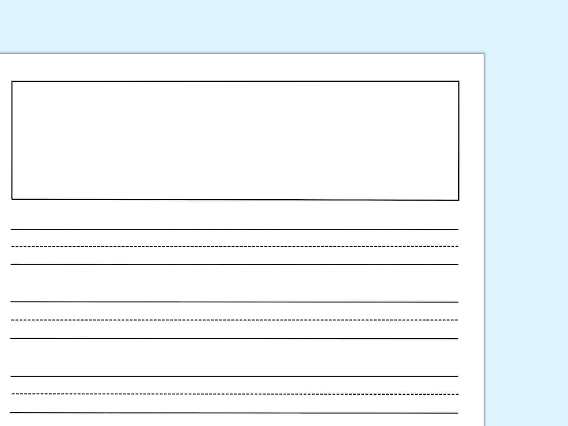 Handwriting Story Practice Paper Printable, Kids Draw Write Sheet ...