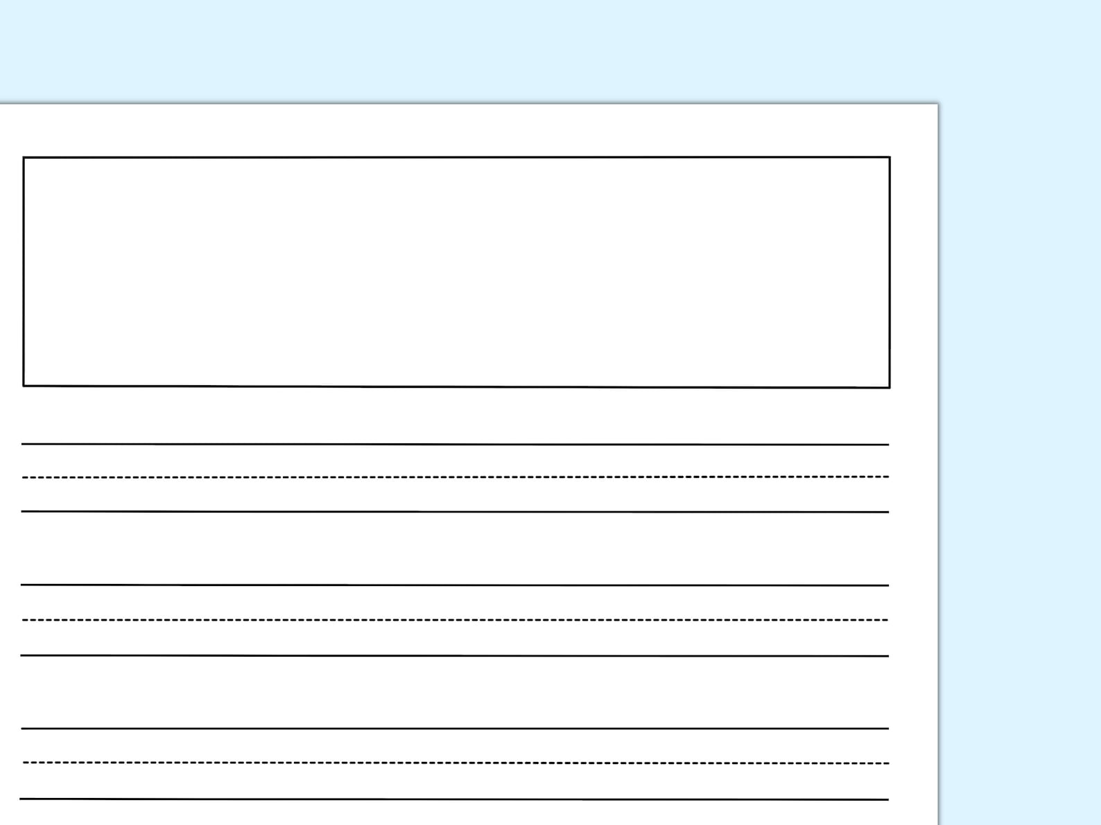 Handwriting Story Practice Paper Printable, Kids Draw Write Sheet ...