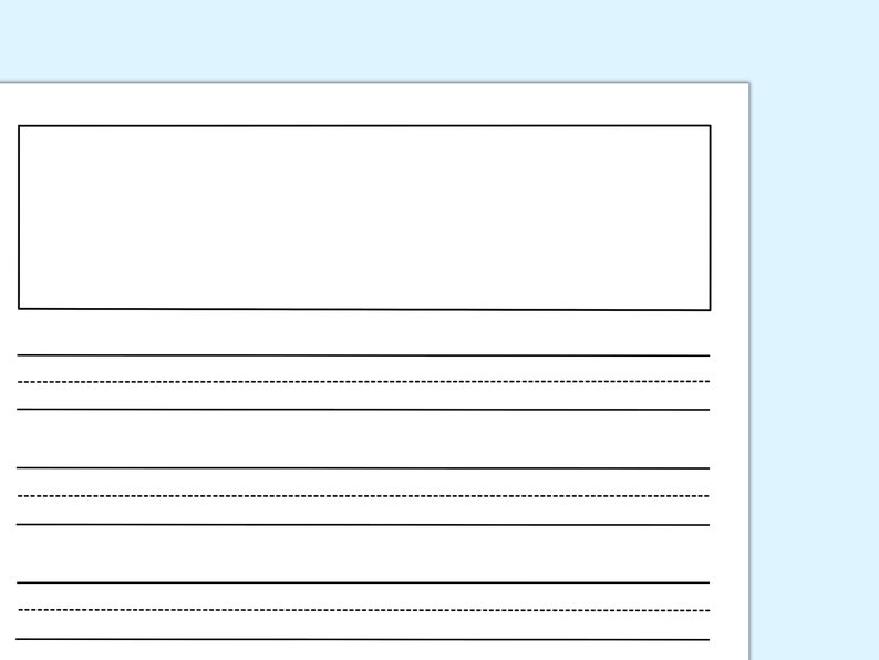 Handwriting Story Practice Paper Printable, Kids Draw Write Sheet ...