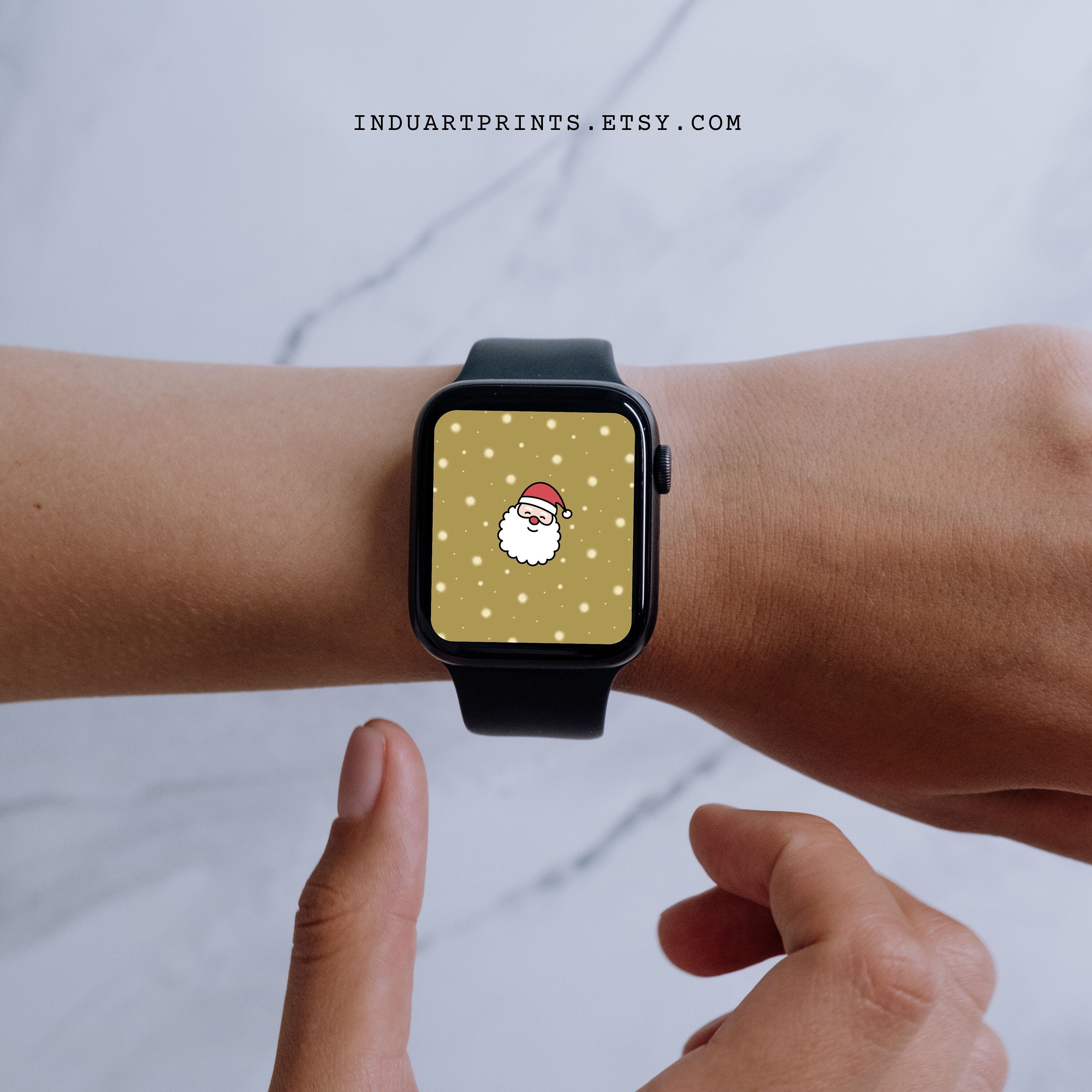 Christmas Santa Smartwatch Wallpaper, Winter Apple Watch Background ...