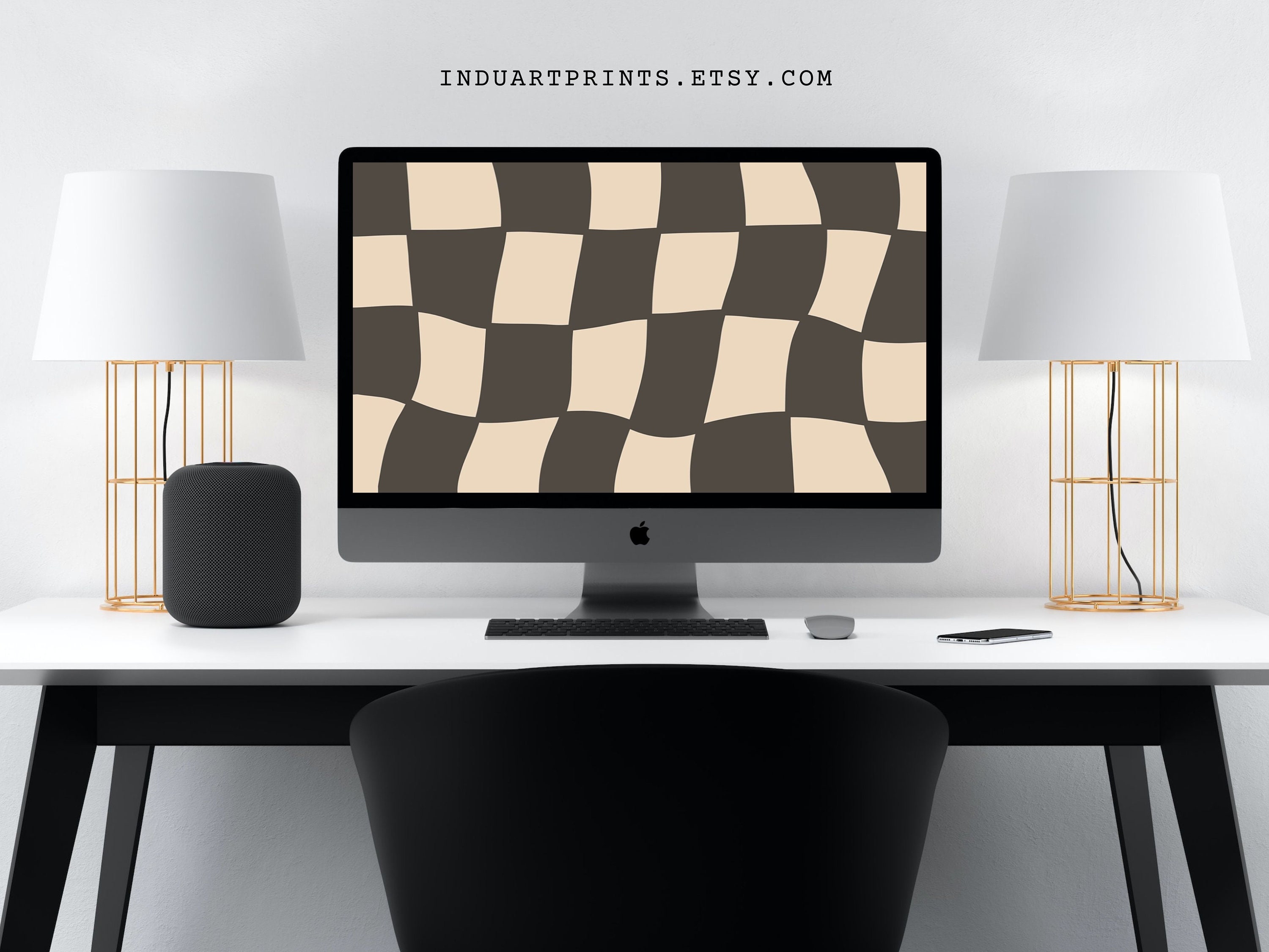 Checkered Desktop Wallpaper, Geometric Pattern Background, Abstract ...
