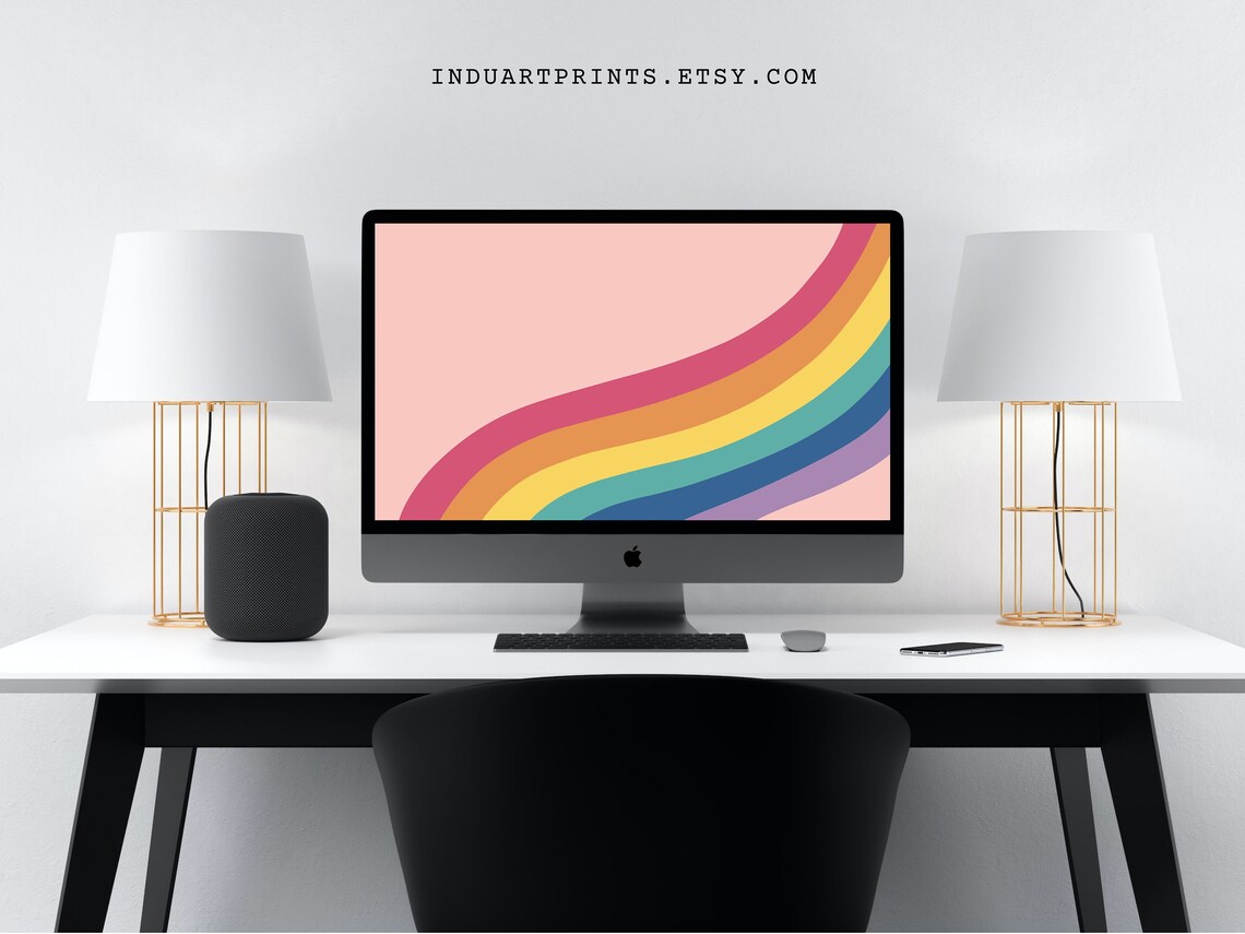 Rainbow Desktop Wallpaper, Modern Minimal Imac Backgrounds, Unique ...