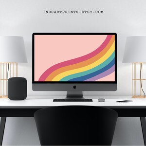 Rainbow Desktop Wallpaper, Modern Minimal Imac Backgrounds, Unique ...