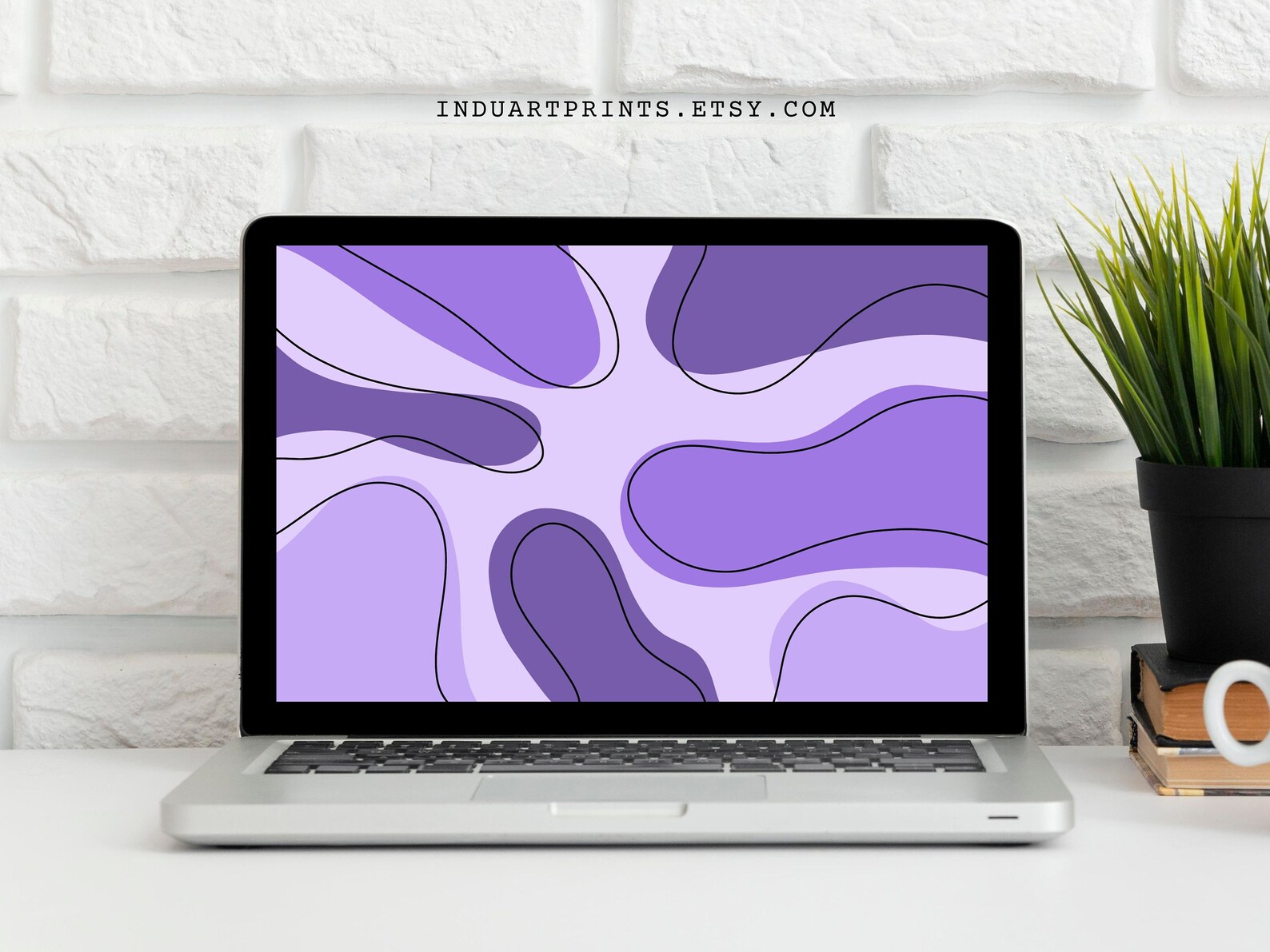 Abstract Purple MacBook Background, Modern Aesthetic Laptop Wallpaper ...