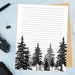 Pine Trees Printable Stationery Paper, Forest Nature Letter Writing ...