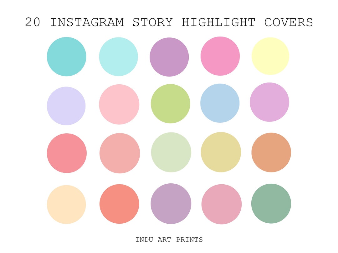 20 Solid Pastel Colors Instagram Highlight Covers, Aesthetic Social ...