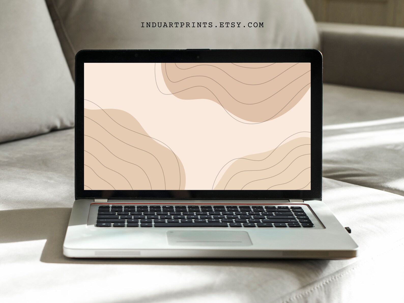 Neutral Aesthetic Laptop Wallpaper, Warm Tones MacBook Background ...