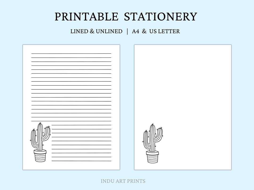 Cactus Letter Writing Paper Desert Printable Stationery - Etsy