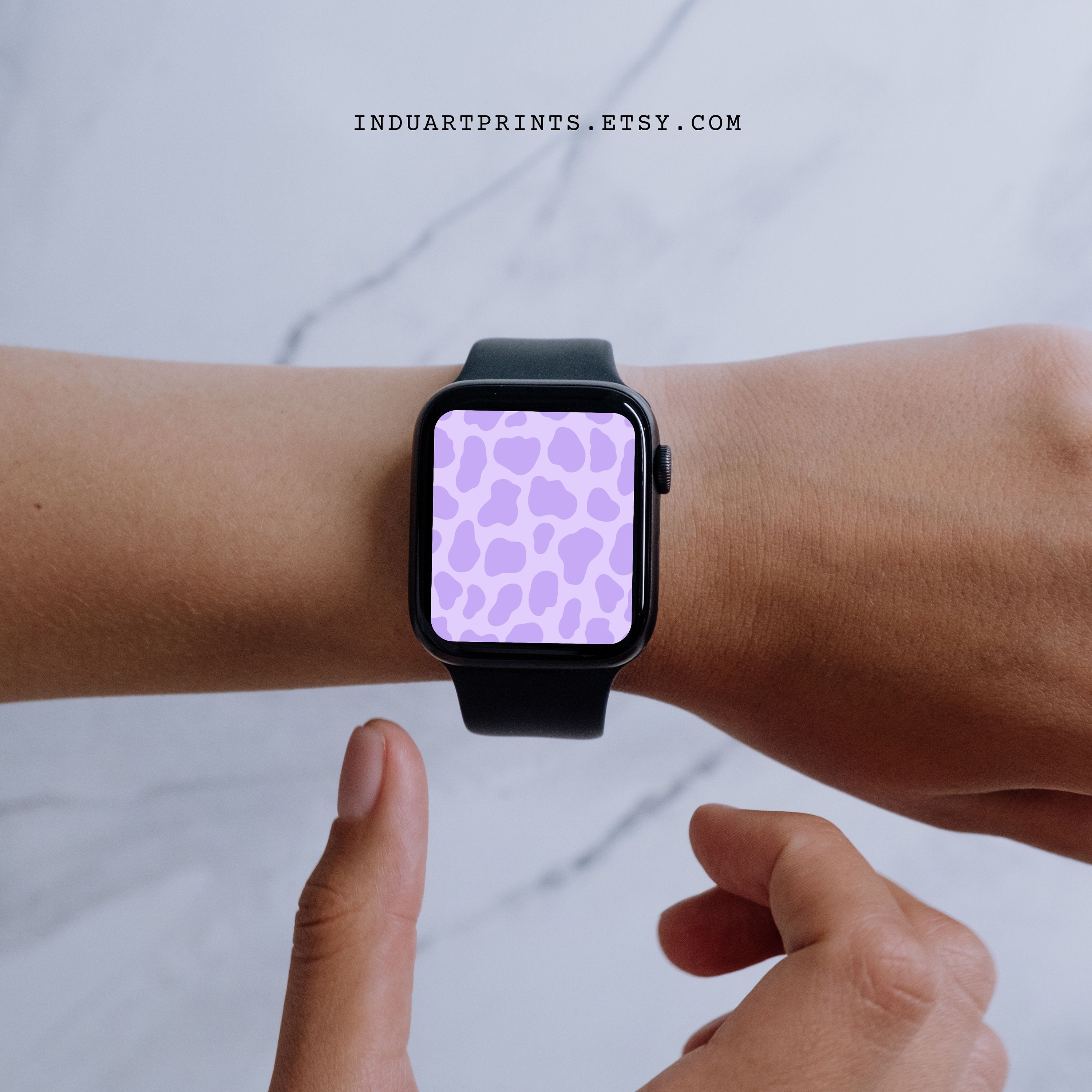 Purple Cow Print Smartwatch Wallpaper Abstract Apple Watch - Etsy