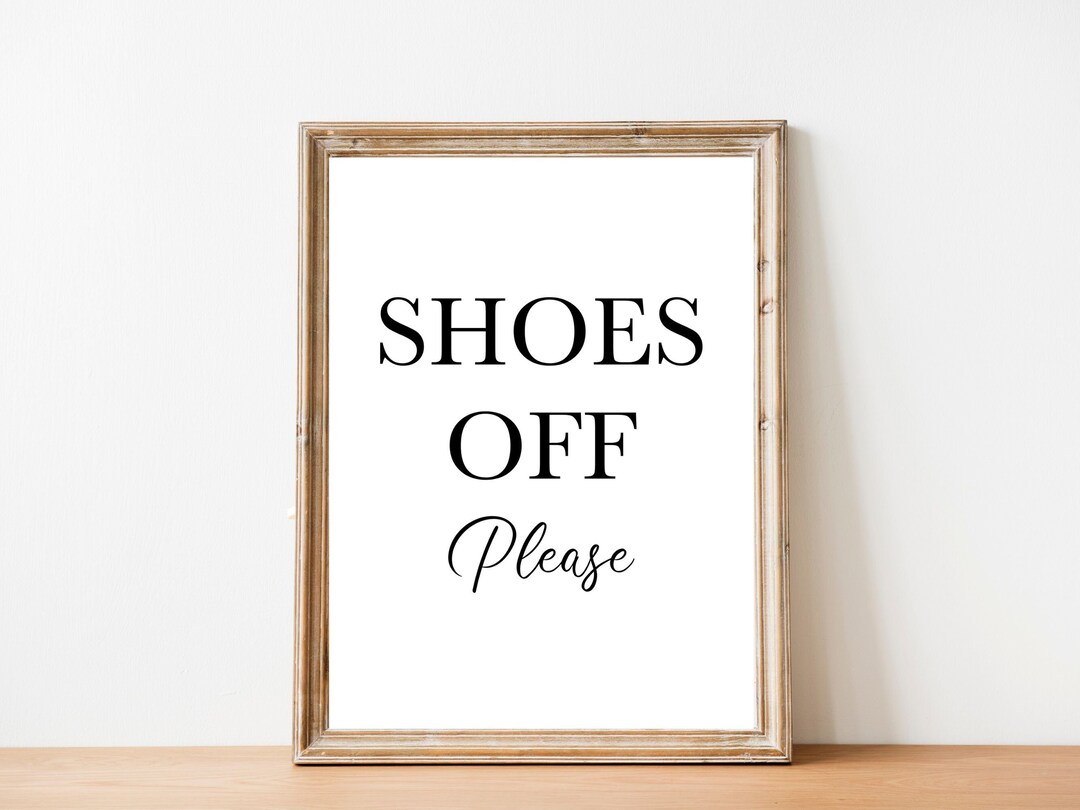 Shoes off Please Printable, Remove Shoes Print Home Decor, Shoe Free ...