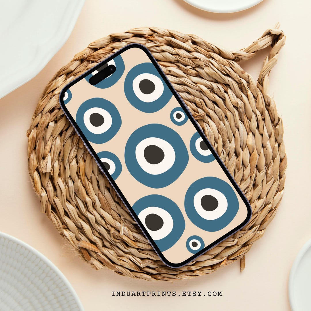 Evil Eye Phone Wallpaper, Minimal iPhone Background, Boho Aesthetic ...