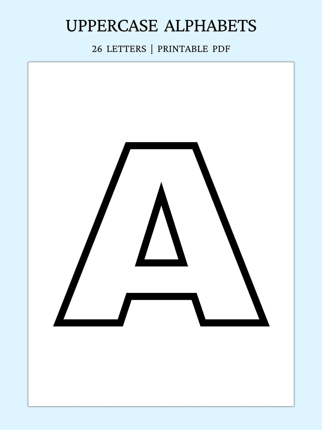 ABC Uppercase Letters, Capital Alphabets Printable, 26 Pages, Kids ...