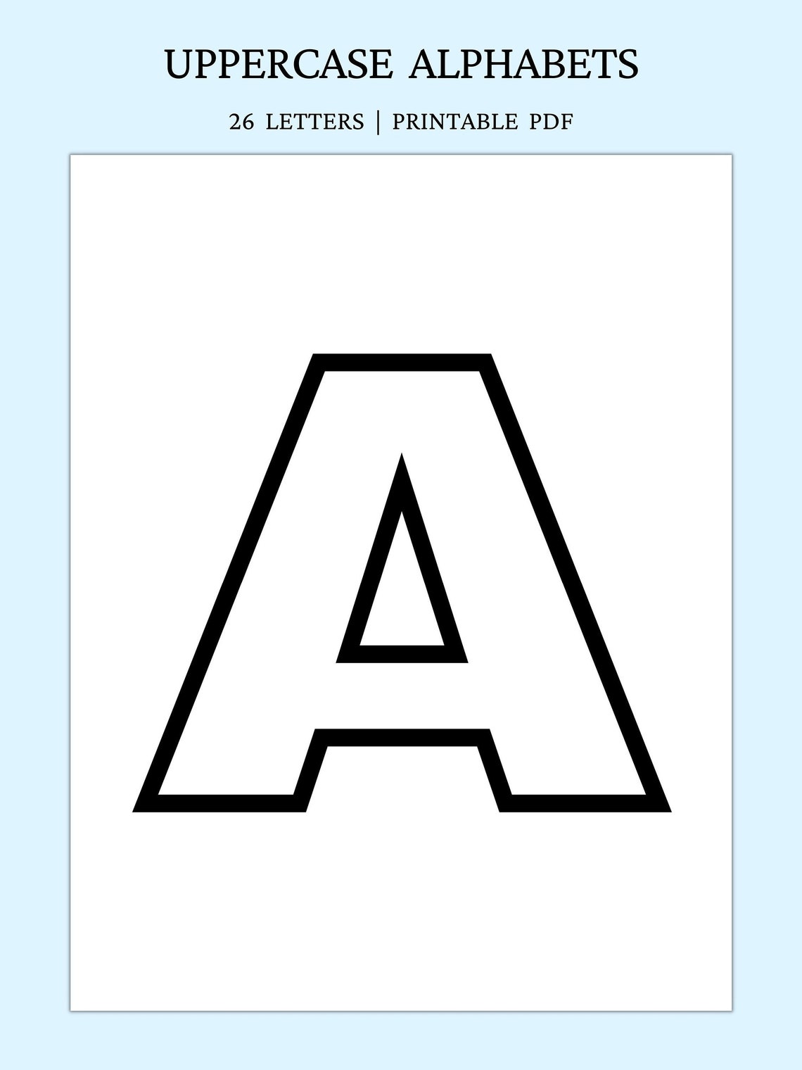 ABC Uppercase Letters, Capital Alphabets Printable, 26 Pages, Kids ...