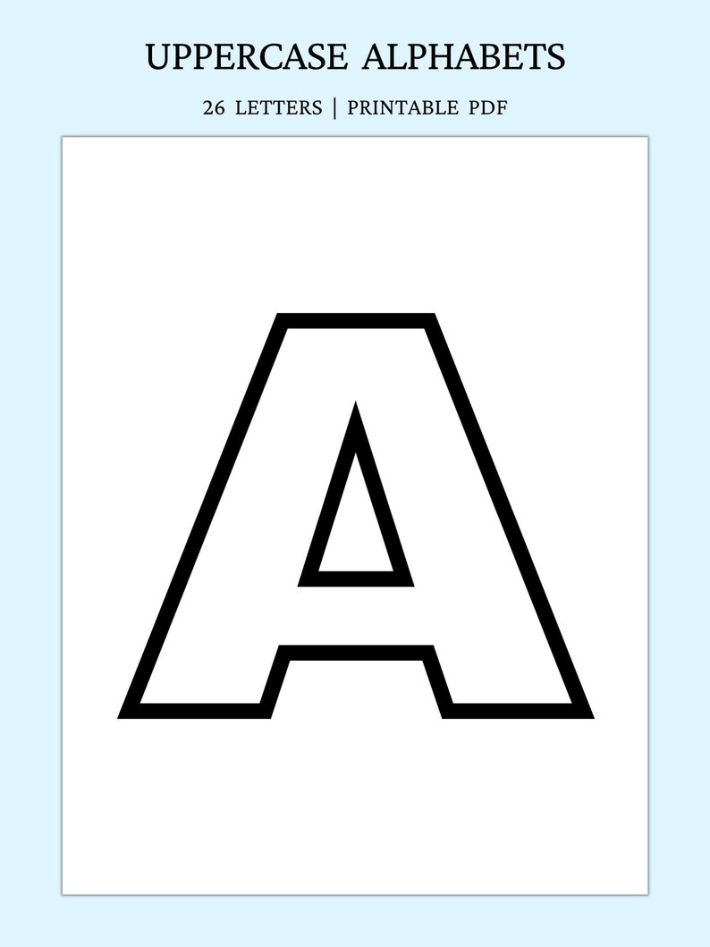 ABC Uppercase Letters, Capital Alphabets Printable, 26 Pages, Kids ...
